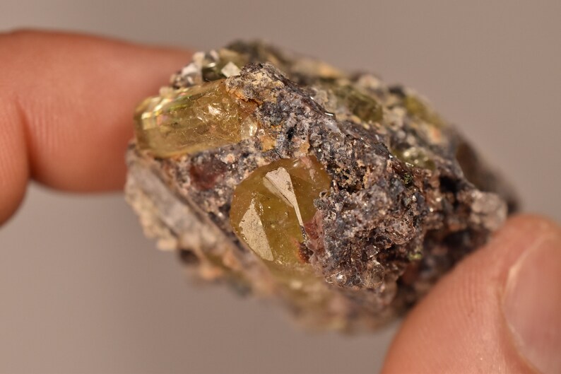 GOLDEN APATITE Crystals 5.3cm 50.5g in Matrix Natural Rough Specimen ...