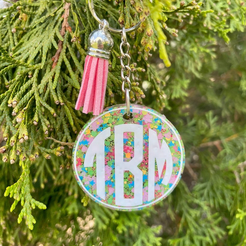 Monogram Keychain - Etsy