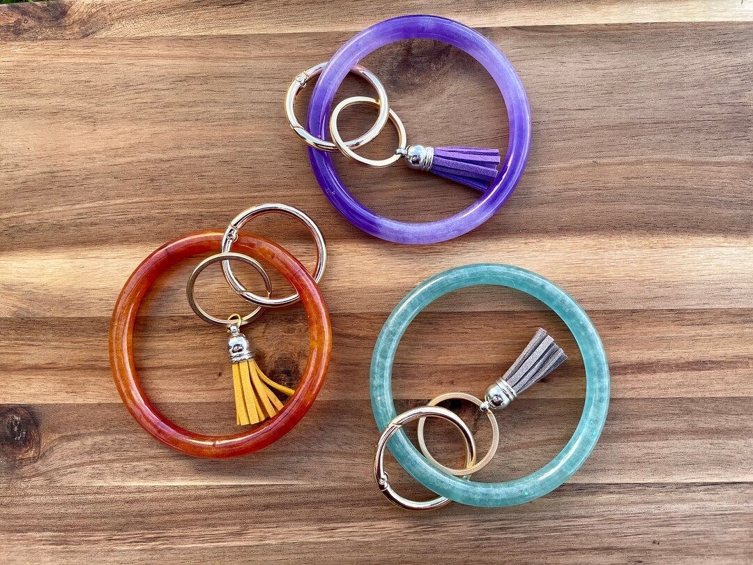 Keychain Bracelet Bangle Key Ring Monogram Bracelet Key Ring Keychain ...