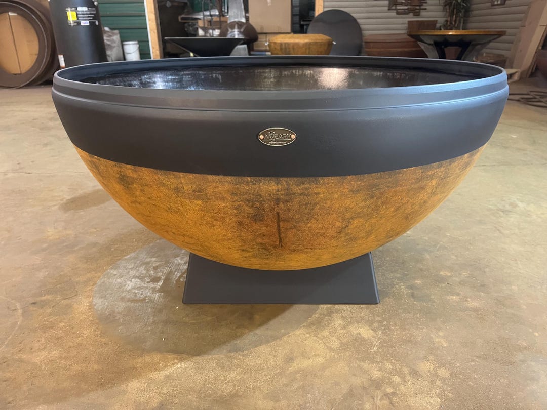 37-inch Steel Cauldron Fire Pit: Heavy-duty Outdoor Wood Burning Bowl ...