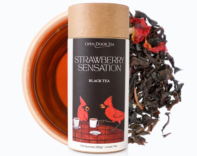 Strawberry Sensation Organic Black Tea Blend, Loose Leaf - Etsy