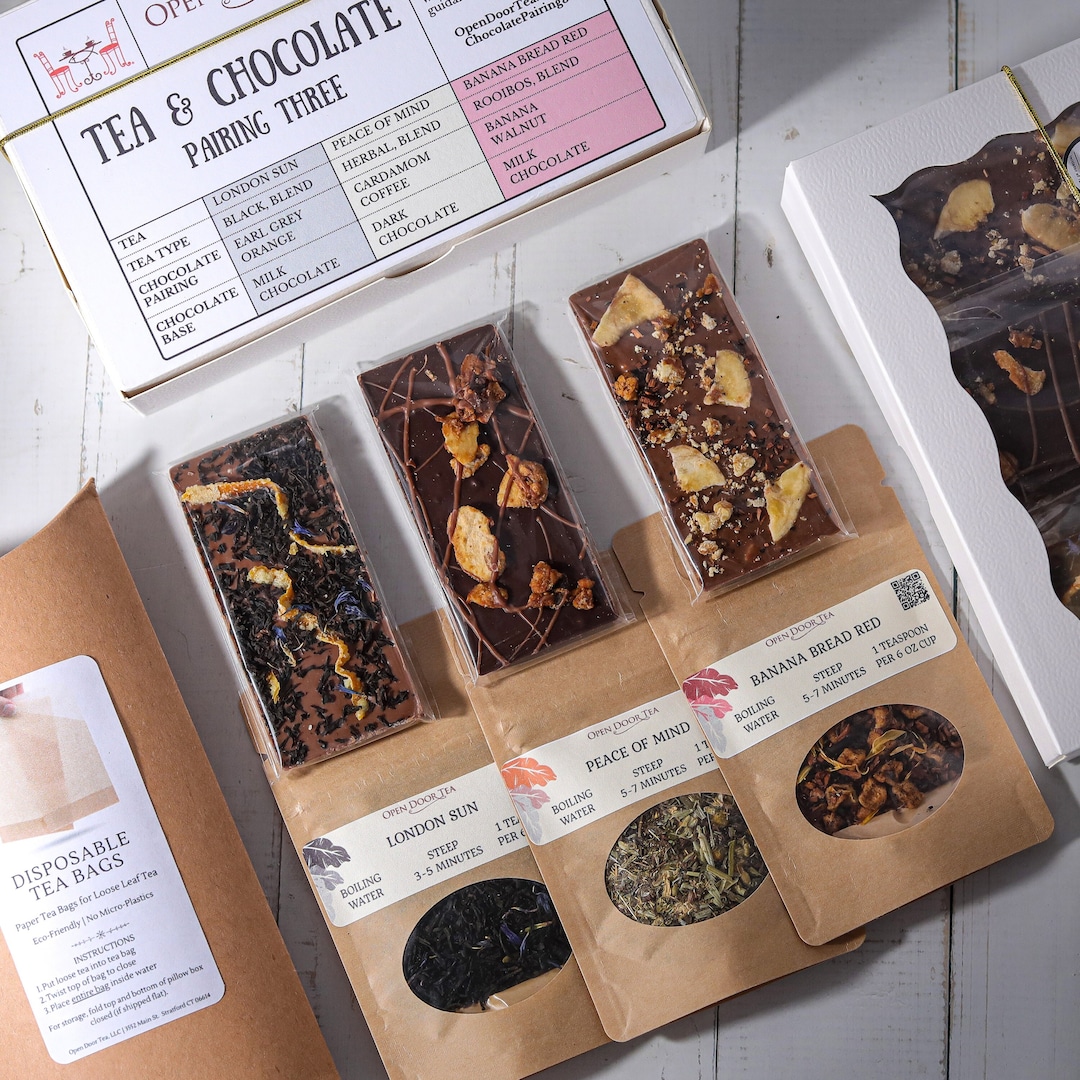 Tea & Chocolate, Pairing Three | 3 Teas and 3 Chocolate Bars - Etsy