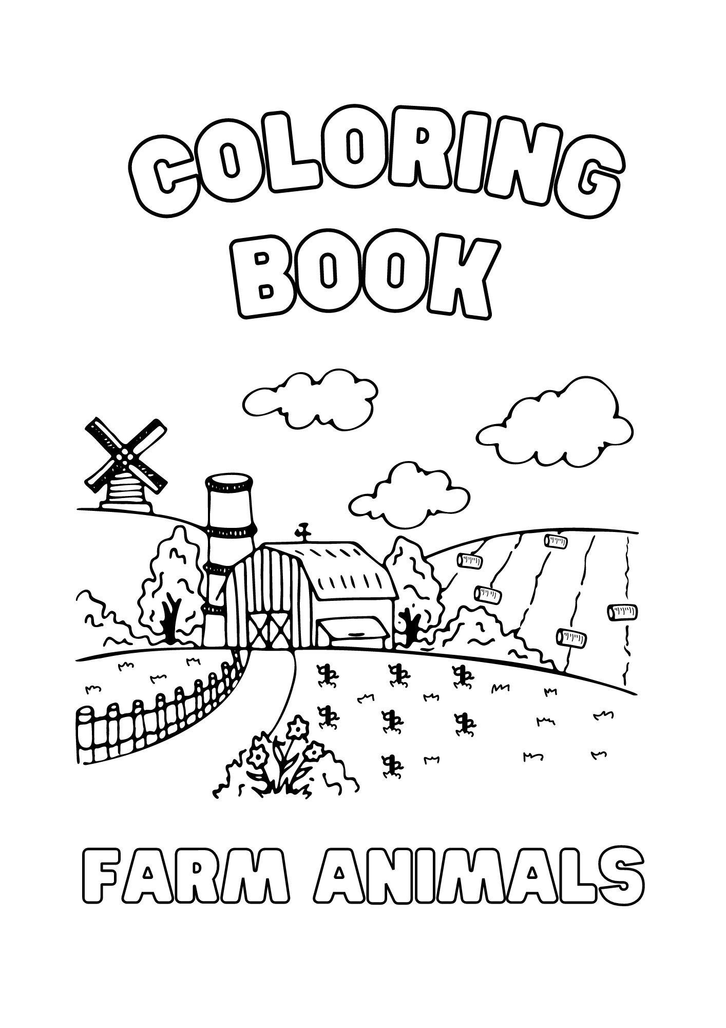 Farm Animal Colouring Book - Etsy