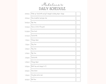 Nanny Schedule - Etsy