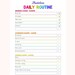 EDITABLE Kids Routine Checklist Rainbow Daily Routine Checklist Daily ...
