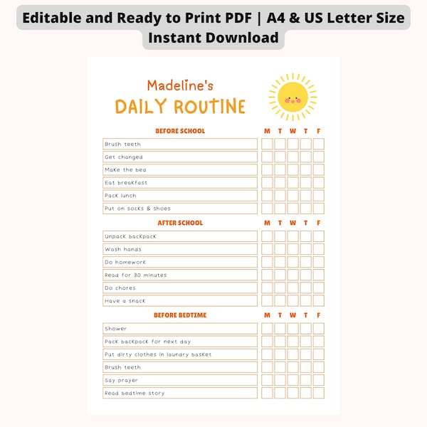 Before and After School Chores - Etsy