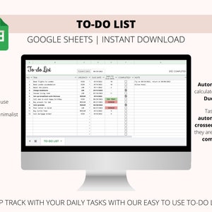 To Do List Google Sheets Task Planner Editable to Do List - Etsy