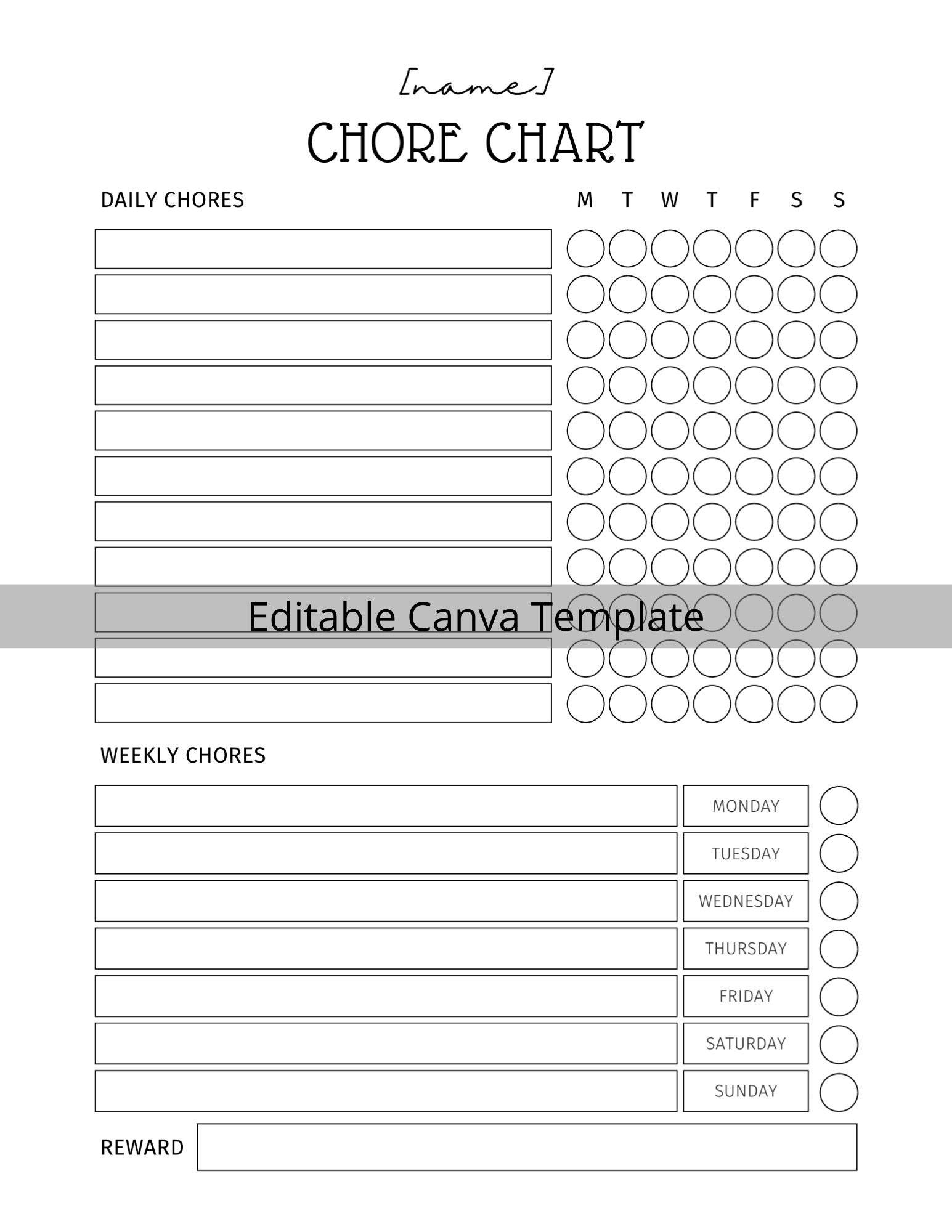 EDITABLE Daily & Weekly Chore Chart for Teens | Kids Chore Chart ...