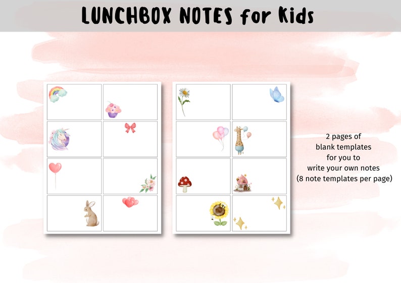 32 Printable Lunchbox Notes for Kids, Lunch Box Notes, Positive ...