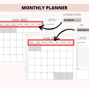 Monthly Calendar Planner | Google Sheets | Automated Calendar | to Do ...