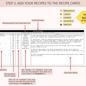 Editable Meal Planner and Grocery List Google Sheets Spreadsheet ...