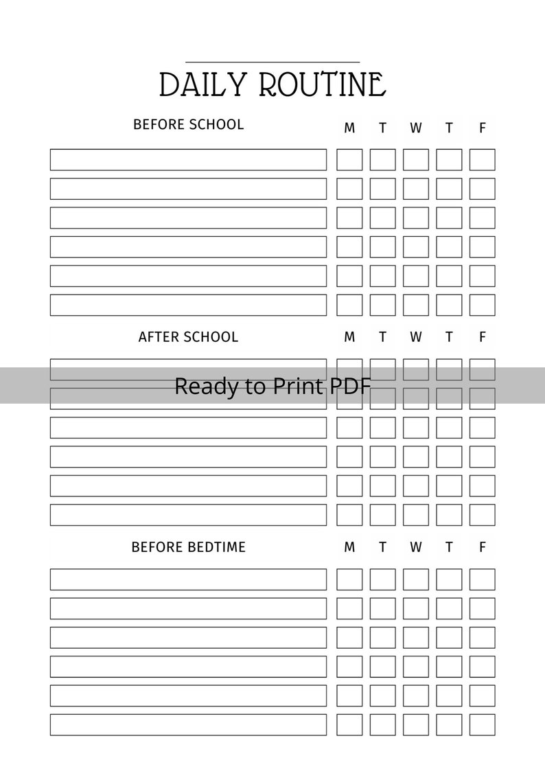 EDITABLE Kids Daily Checklist - Minimalist | Kids Routine Checklist ...