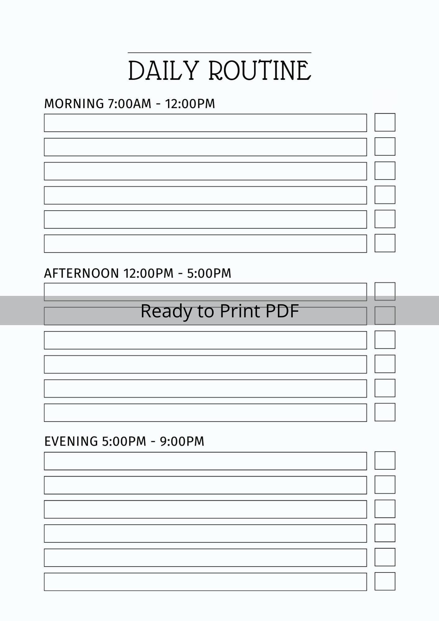 EDITABLE Daily Kids Routine Checklist | Kids Daily Checklist | Morning ...