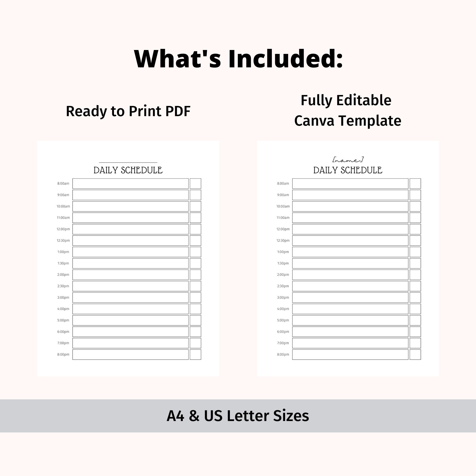 EDITABLE Daily Schedule Checklist - Minimalist | Babies & Kids Routine ...