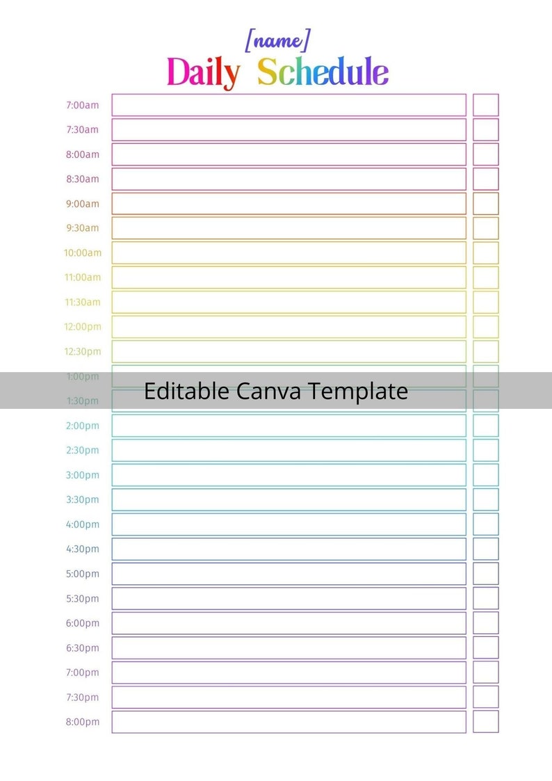 EDITABLE Daily Schedule Checklist - Minimalist | Babies & Kids Routine ...