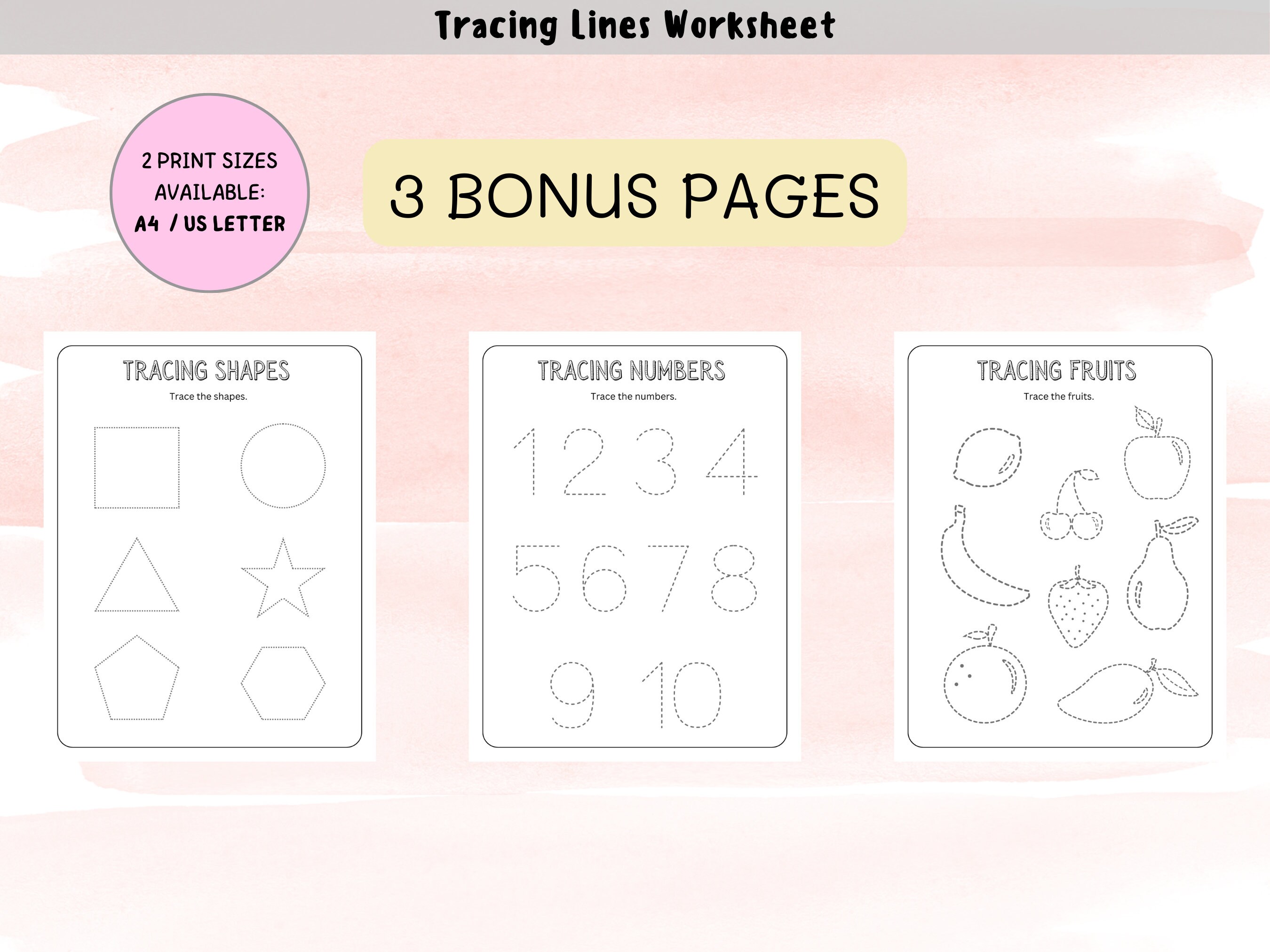 Preschool Line Tracing Worksheets for Toddlers, Pencil Control ...