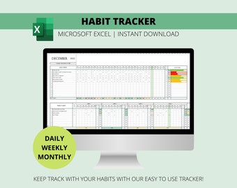 Habit Tracker Spreadsheet Digital Habit Tracker Google Sheet Habit ...