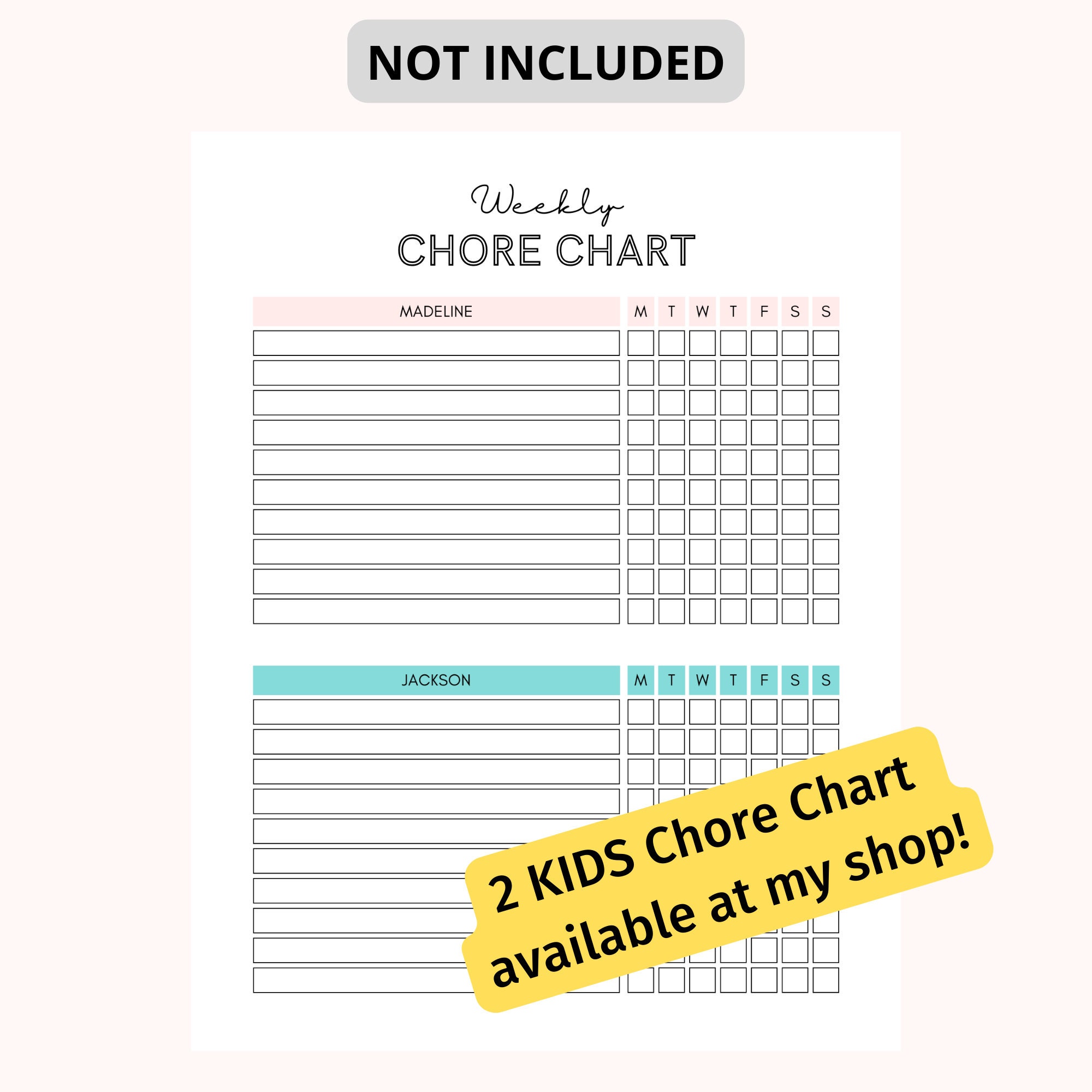 EDITABLE Multiple Kids Weekly Chore Chart | 3 Kids Chore Chart | Daily ...
