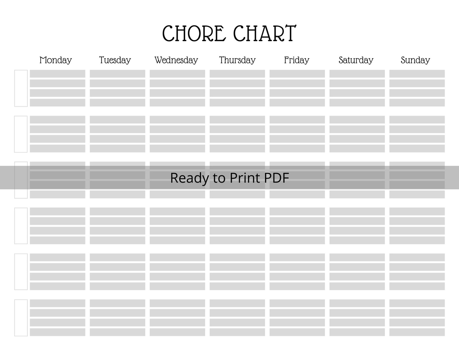 PRINTABLE Family Chore Chart | Household Family Organisation | Daily ...