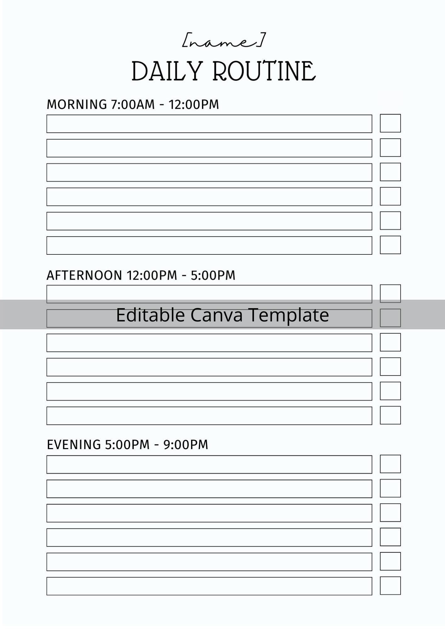 EDITABLE Daily Kids Routine Checklist | Kids Daily Checklist | Morning ...