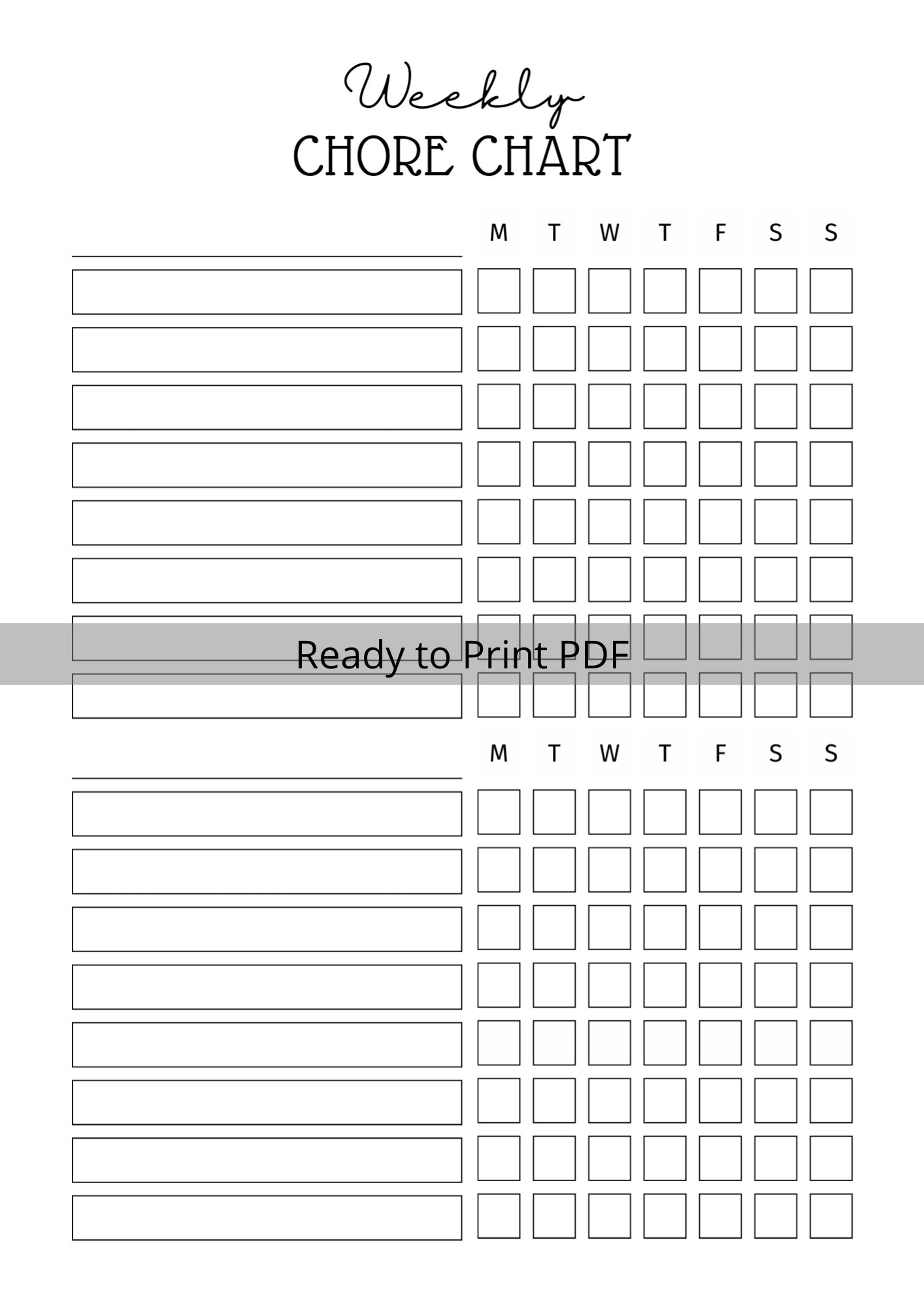 EDITABLE Multiple Kids Weekly Chore Chart - Minimalist | 2 Kids and 3 ...