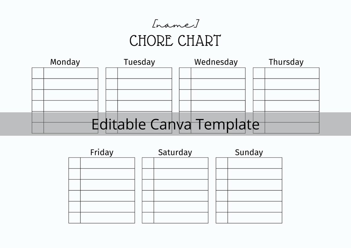 EDITABLE Daily Chore Chart Checklist | Cleaning Schedule ...