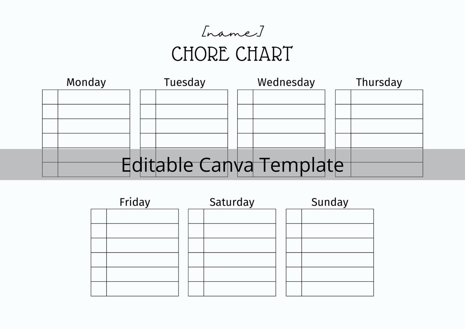 EDITABLE Daily Chore Chart Checklist | Cleaning Schedule ...