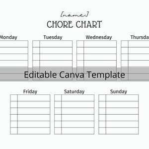 EDITABLE Daily Chore Chart Checklist | Cleaning Schedule ...