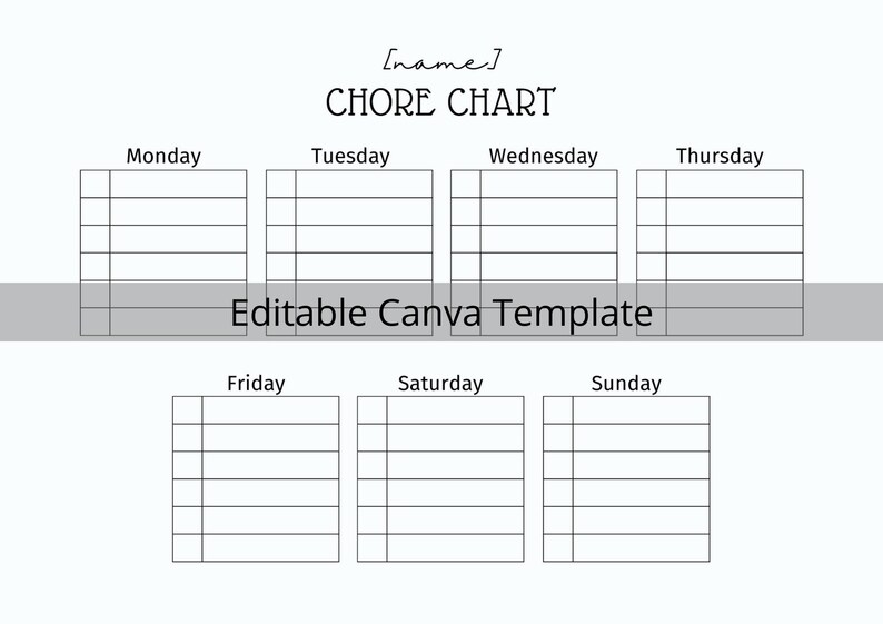EDITABLE Daily Chore Chart Checklist | Cleaning Schedule ...