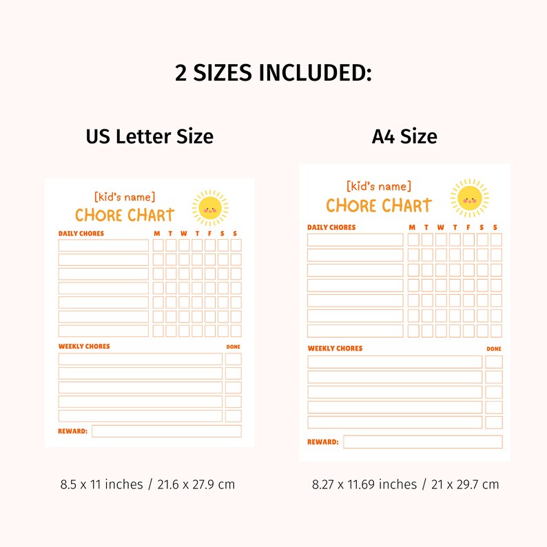 EDITABLE Kids Daily & Weekly Chore Chart | Kids Reward Chore Chart ...