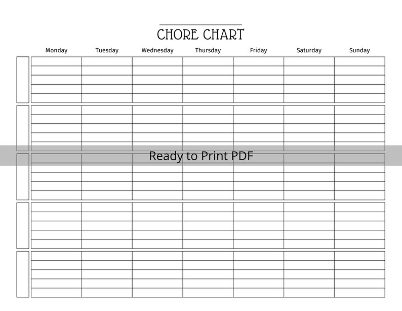 EDITABLE Family Chore Chart Cleaning Schedule Responsibility Chart ...