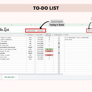 To Do List Google Sheets | Task Planner | Editable to Do List With Due ...