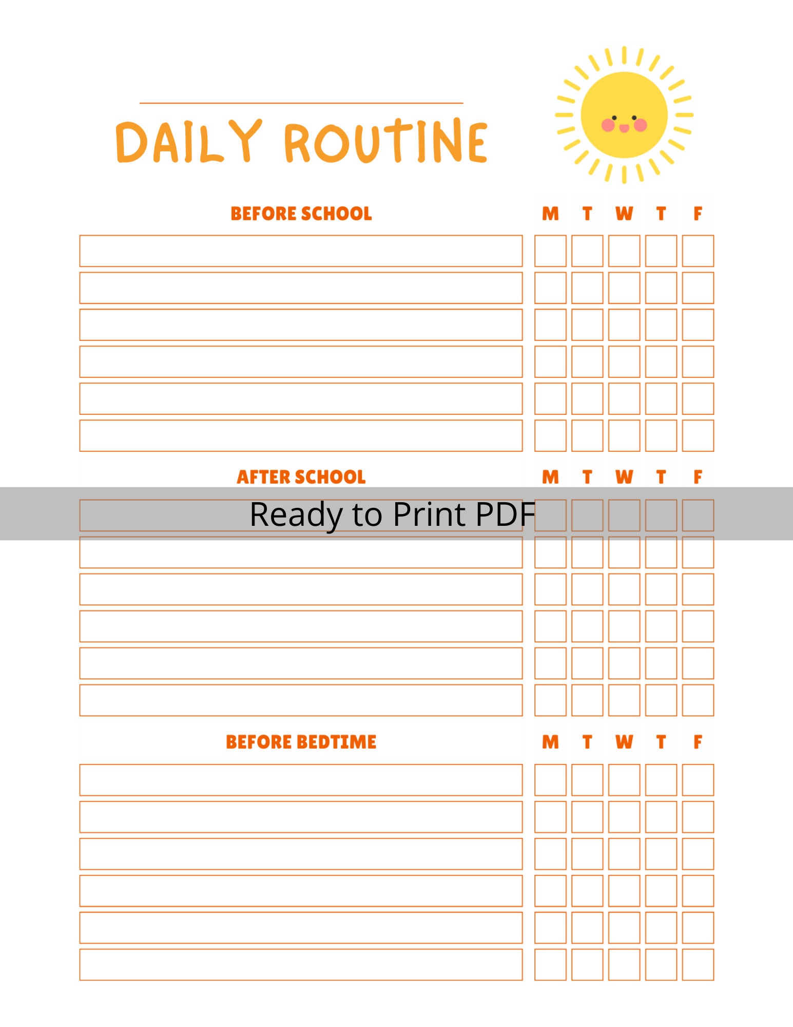 EDITABLE Kids Daily Checklist Kids Routine Checklist Daily - Etsy Canada