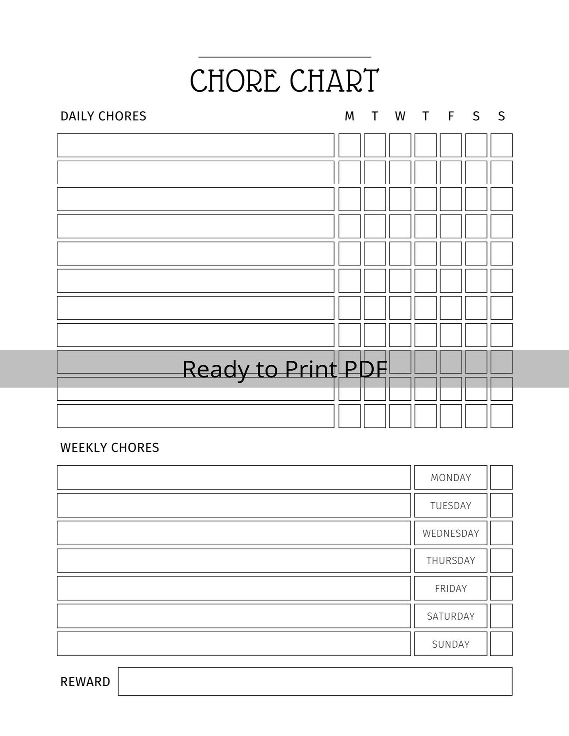 EDITABLE Daily & Weekly Chore Chart for Teens | Kids Chore Chart ...