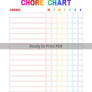 EDITABLE Kids Daily Chore Chart - Rainbow | Kids Reward Chore Chart ...