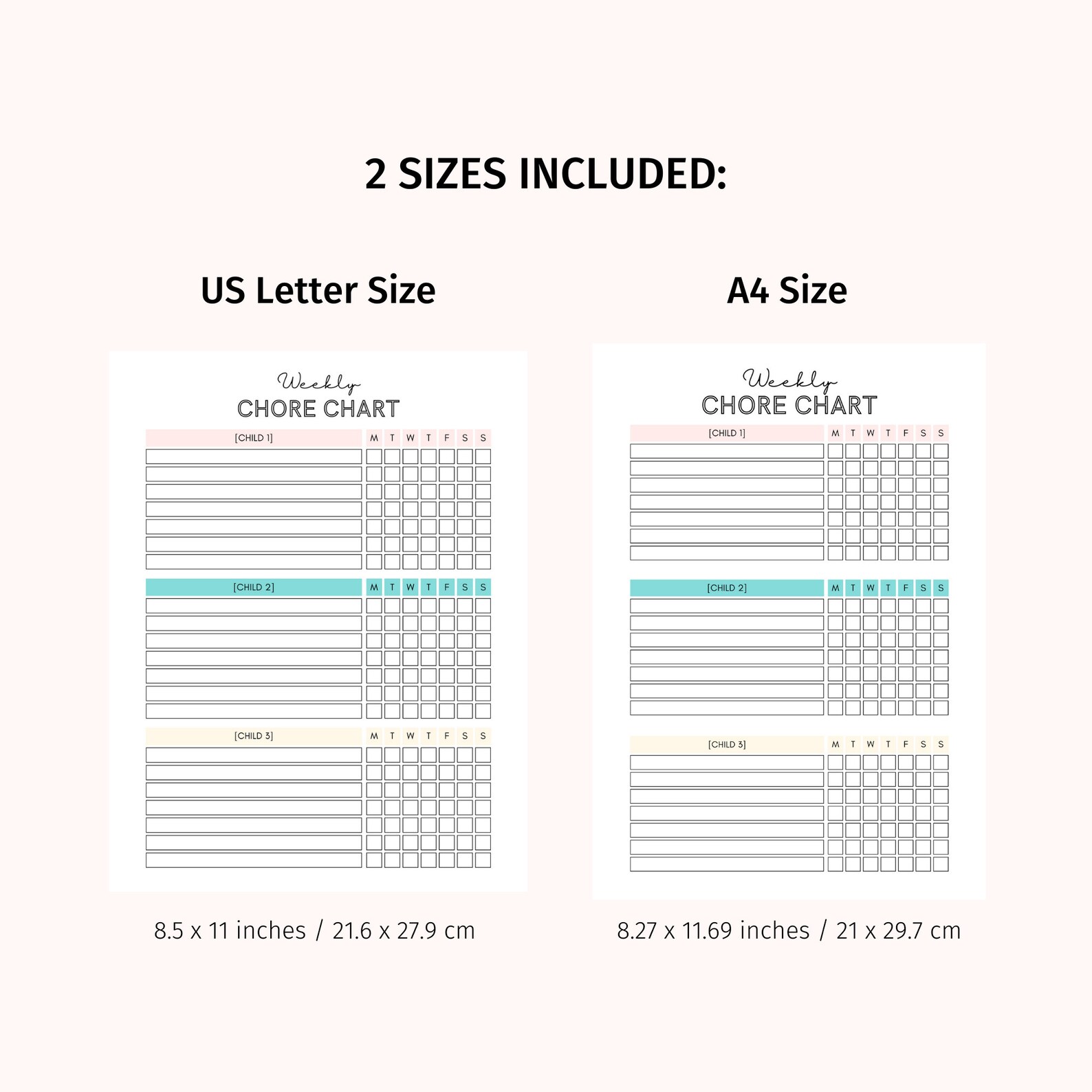 EDITABLE Multiple Kids Weekly Chore Chart | 3 Kids Chore Chart | Daily ...