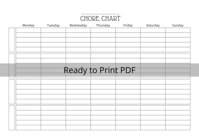 EDITABLE Family Chore Chart | Cleaning Schedule | Responsibility Chart ...