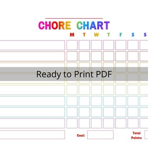 EDITABLE Daily Chore Chart With Reward Points System - Rainbow | Kids ...