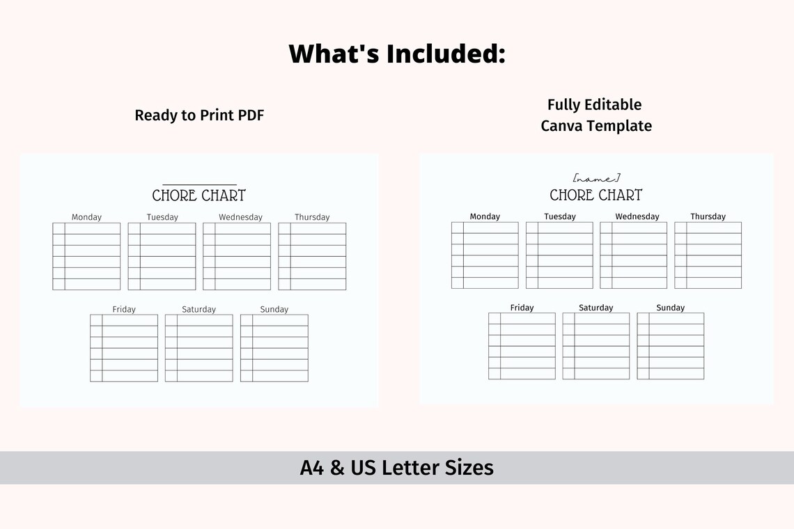 EDITABLE Daily Chore Chart Checklist | Cleaning Schedule ...