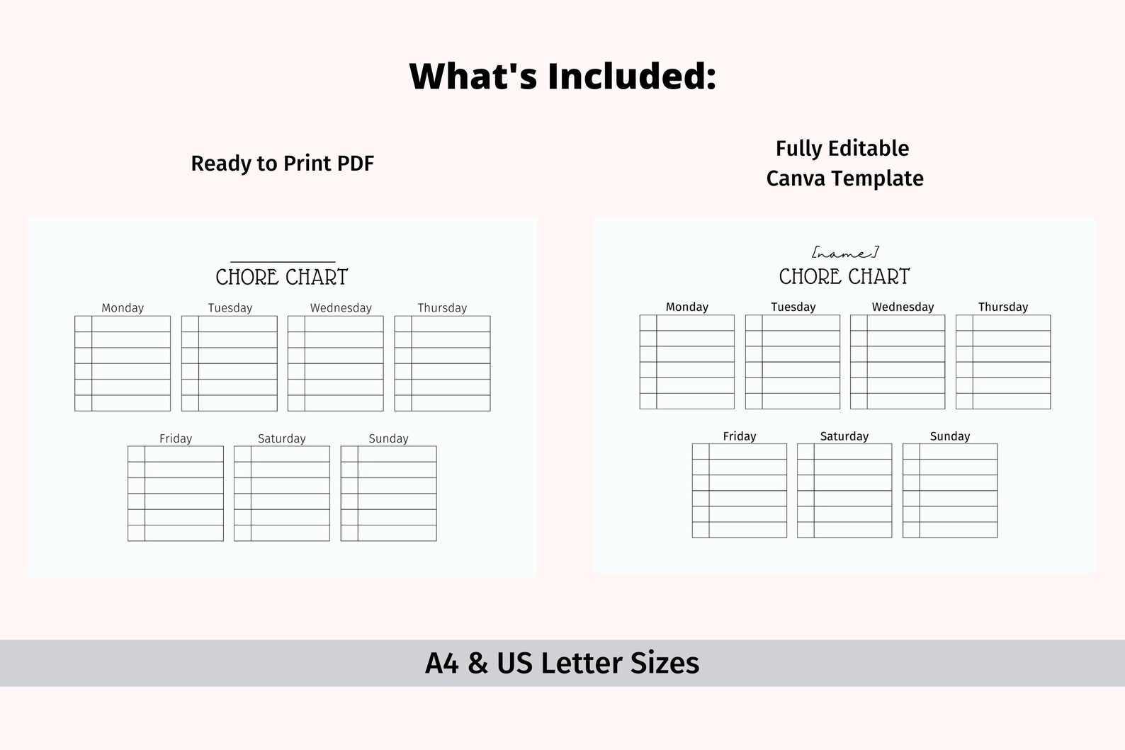 EDITABLE Daily Chore Chart Checklist | Cleaning Schedule ...