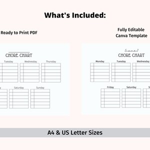 EDITABLE Daily Chore Chart Checklist | Cleaning Schedule ...