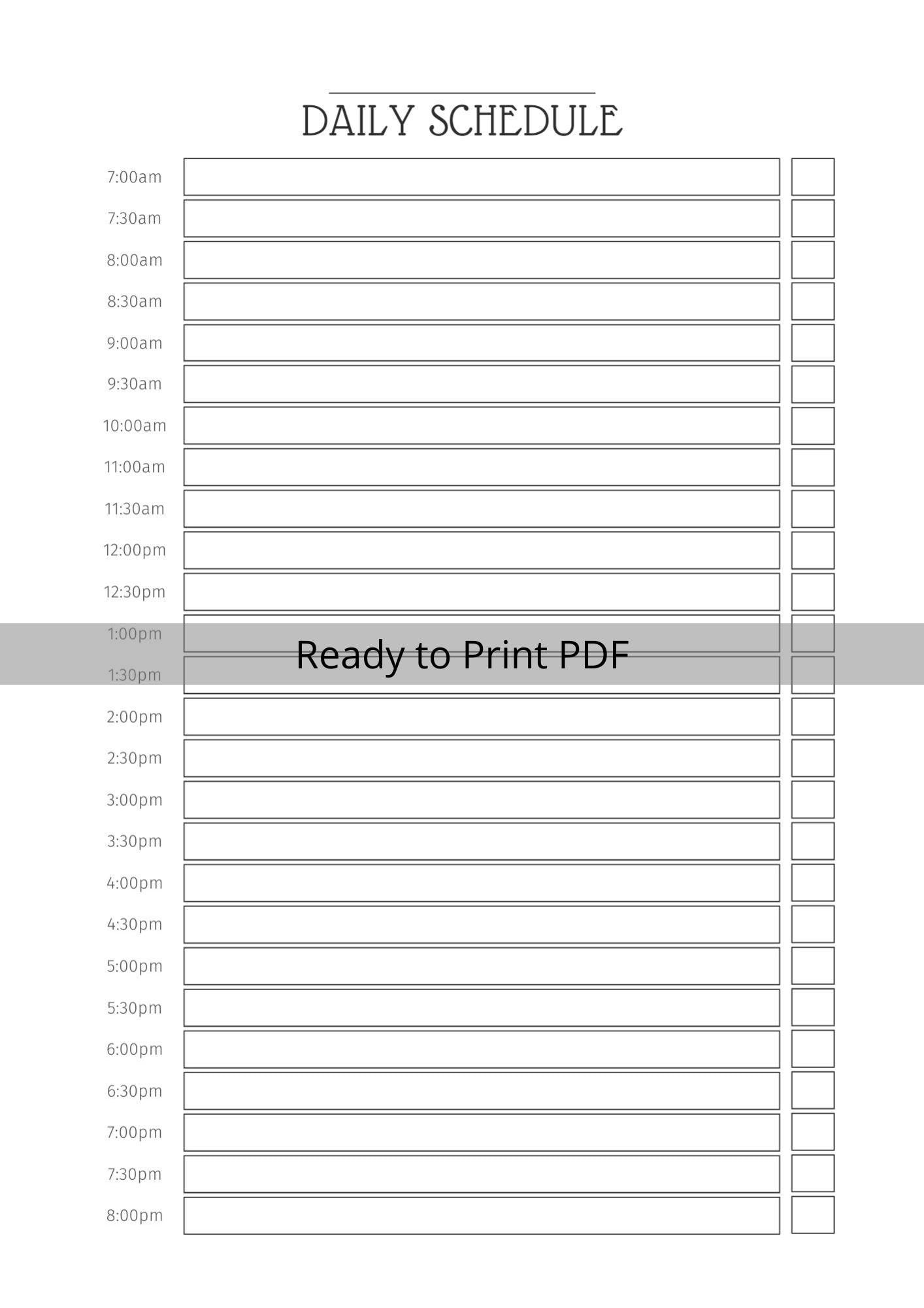 EDITABLE Daily Schedule Checklist Minimalist Babies & Kids Routine ...