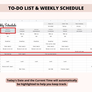 To Do List and Weekly Schedule Google Sheets | Daily Schedule | to Do ...