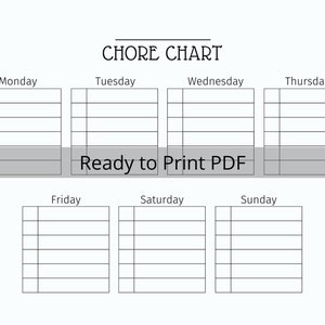 EDITABLE Daily Chore Chart Checklist | Cleaning Schedule ...