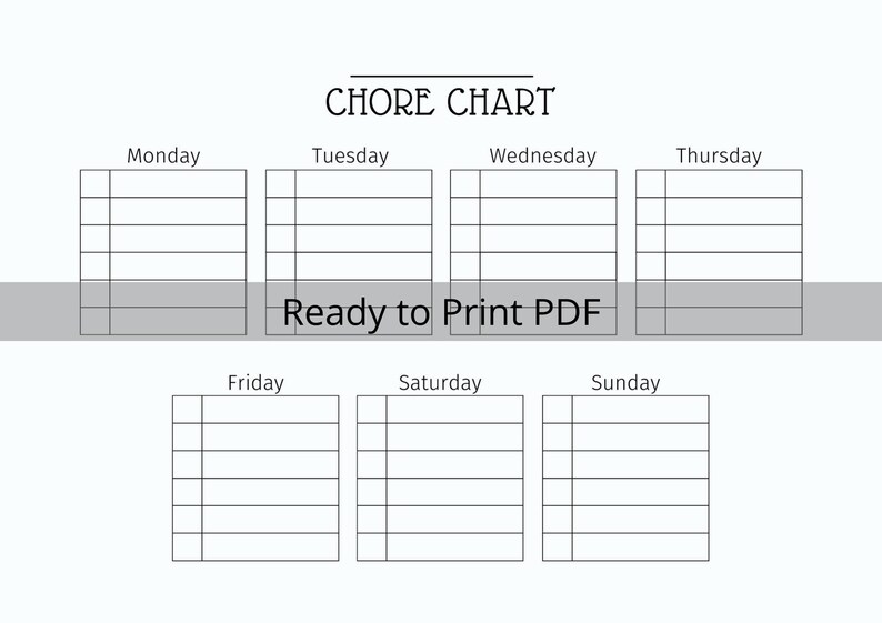 EDITABLE Daily Chore Chart Checklist | Cleaning Schedule ...