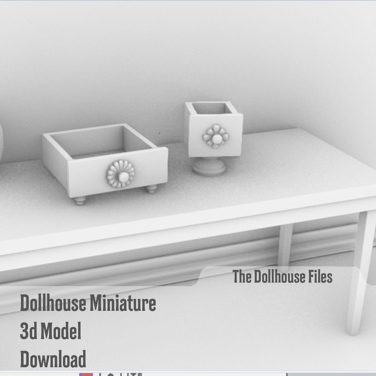 3D Printer STL File Drawer Pedestal Riser Decor Shelf Dollhouse ...