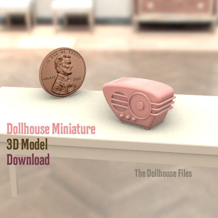 3D Printer STL File Retro Radio Clock Dollhouse Miniature 3D Printable ...