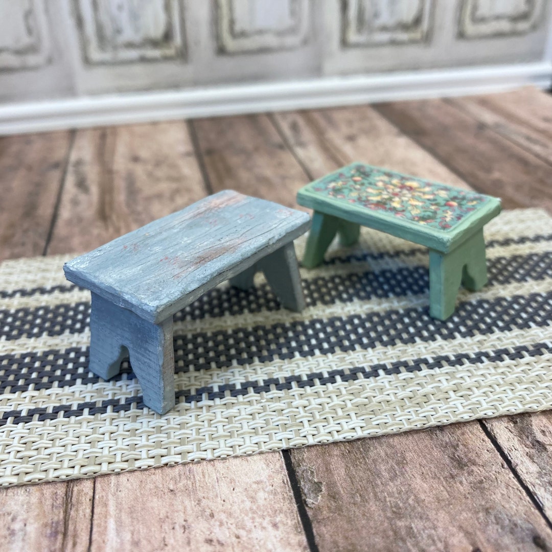 STL Stool Bench Model Dollhouse Miniature 3D Printable File 1:12 Scale ...