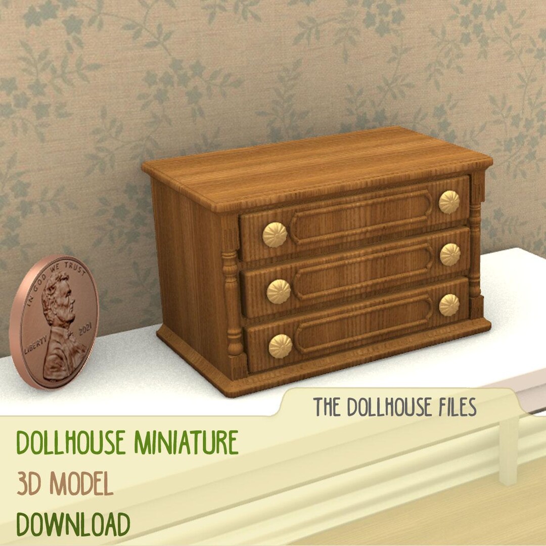 1:12 Scale 3D Printer STL File Spool Cabinet Dollhouse Miniature 3D ...