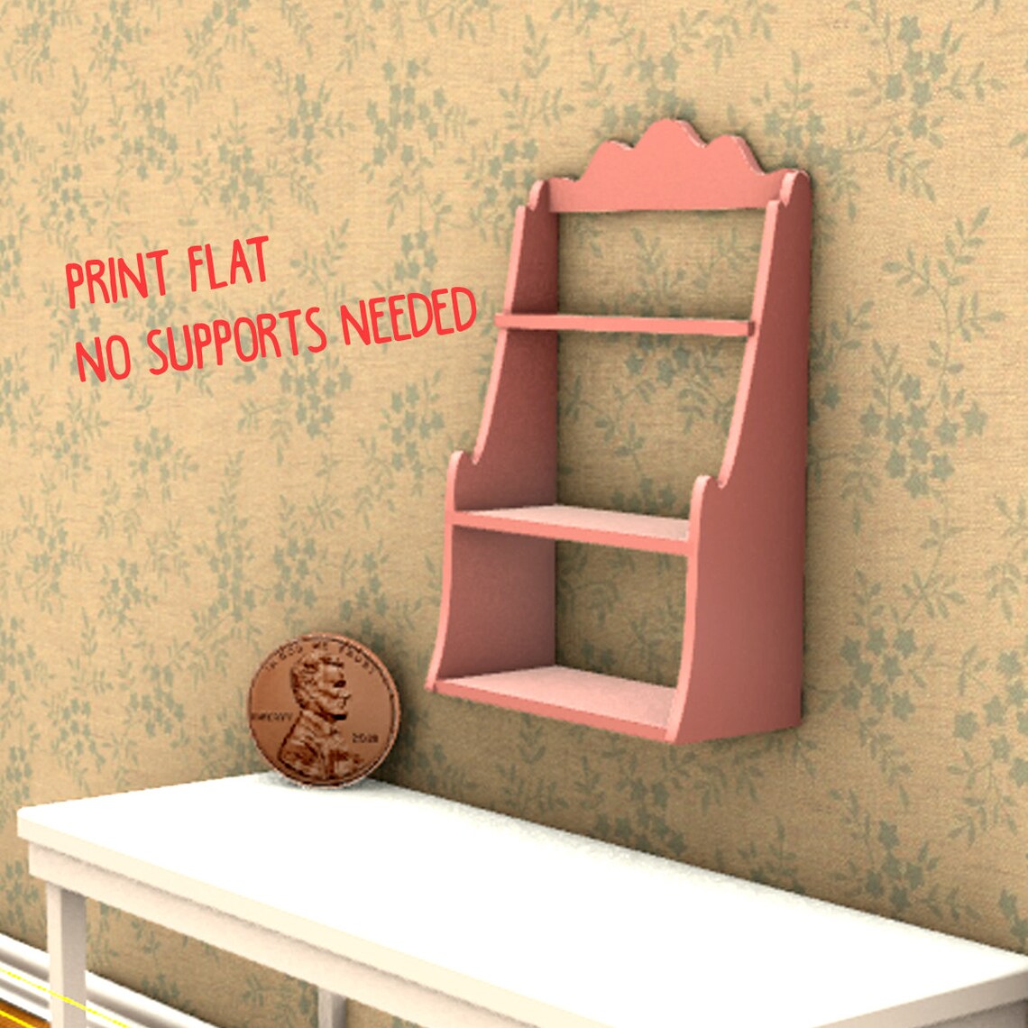 3D Printer STL File Shelf Dollhouse Miniature 3D Printable File 1:12 ...